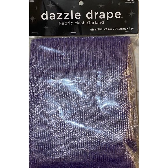 Holiday | Nwt Dazzle Drape Purple Fabric Mesh Garland Metallic 9 Ft X ...